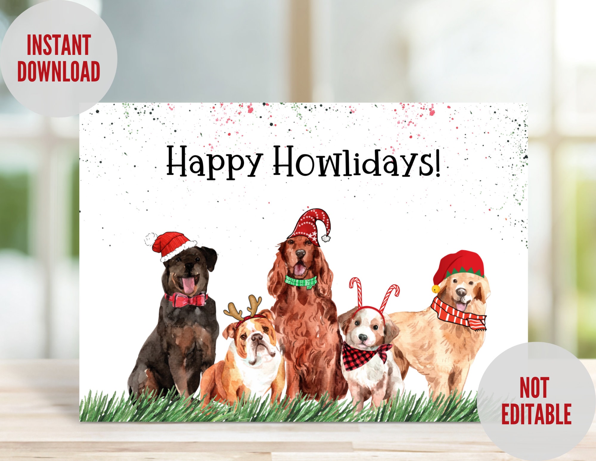Pet Christmas Card Printable Dog Christmas Card Instant - Etsy