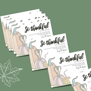 Fall Thank You Card Template, Fall Thank You Business Card Printable ...