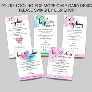Keychain Care Card, Printable Key Chain Instructions, Instant Download ...