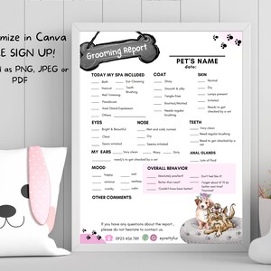 Dog Grooming Report Card Template: Pet Salon Form (digital Download) - Etsy