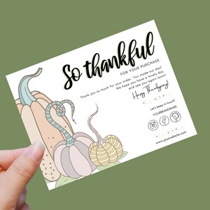 Fall Thank You Card Template, Fall Thank You Business Card Printable ...