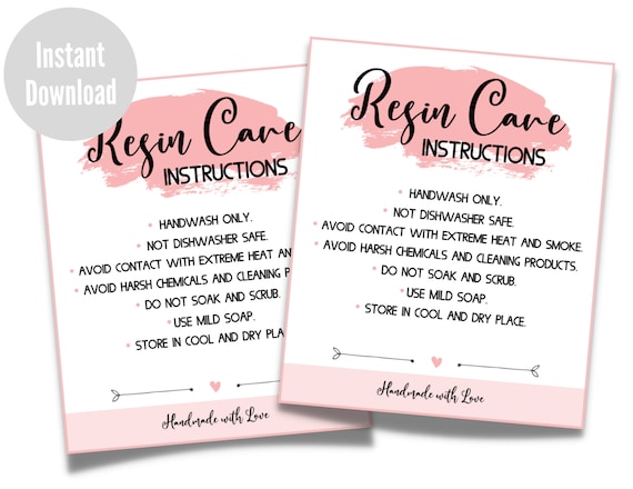 Ready to Print Resin Care Card Instant Download Small - Etsy