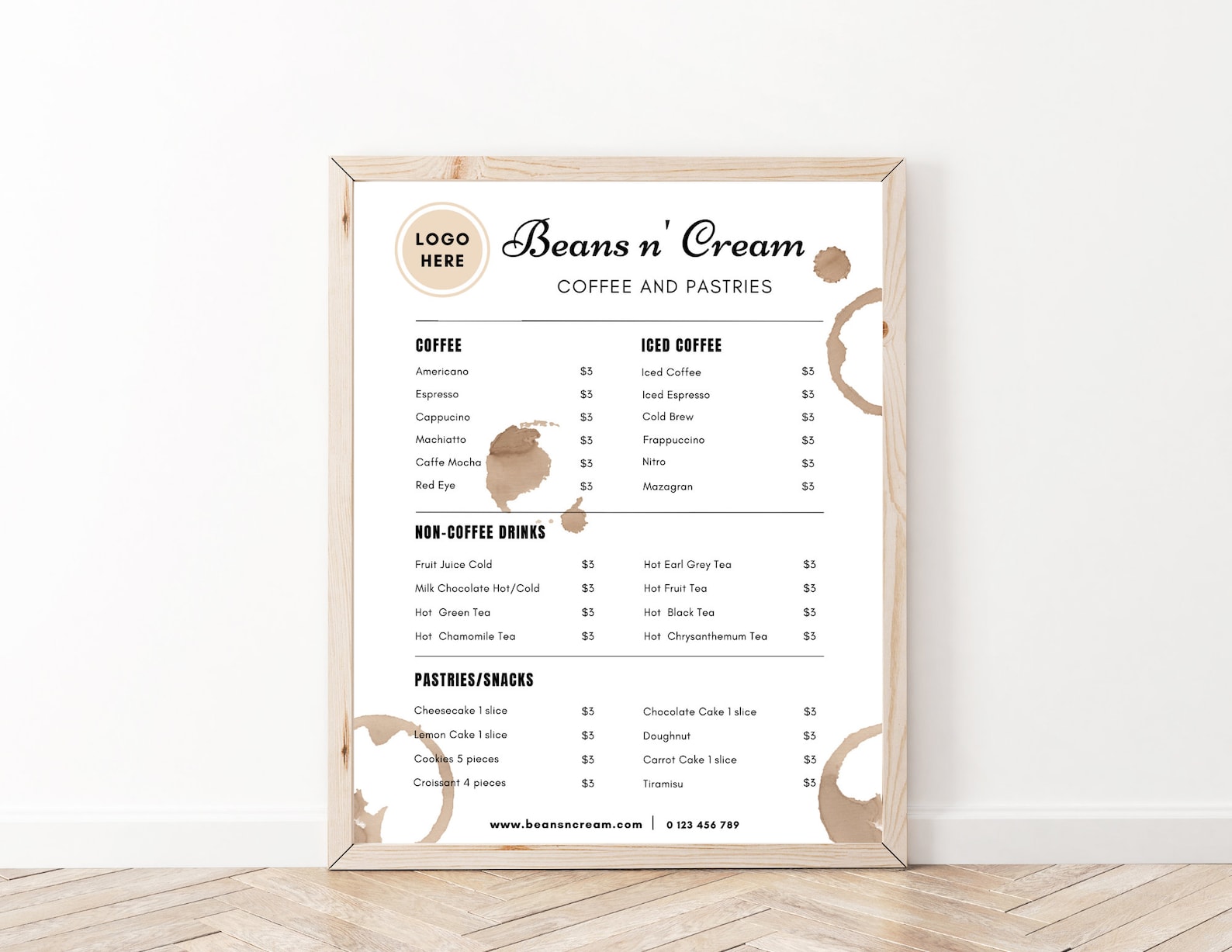 Coffee Menu Template Editable Coffee Price List Coffee Price - Etsy