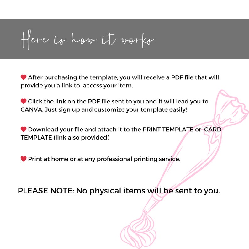 Cake Care Card Care Instructions Template Printable Cake - Etsy