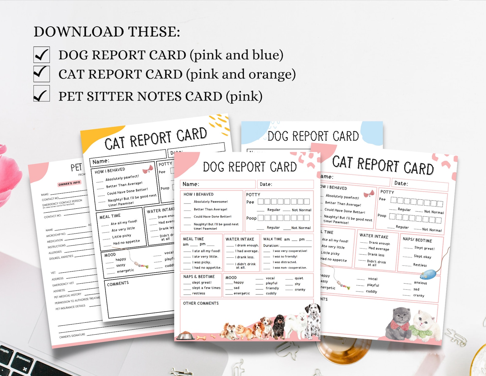 Dog Report Card Pet Report Card Pet Sitter Notes Pet - Etsy