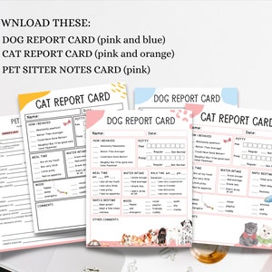 Dog Report Card, Pet Report Card, Pet Sitter Notes, Pet Business Bundle ...