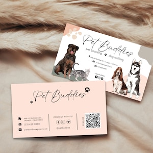 Pet Business Card Template, Dog Walking, Pet Care (digital Download) - Etsy