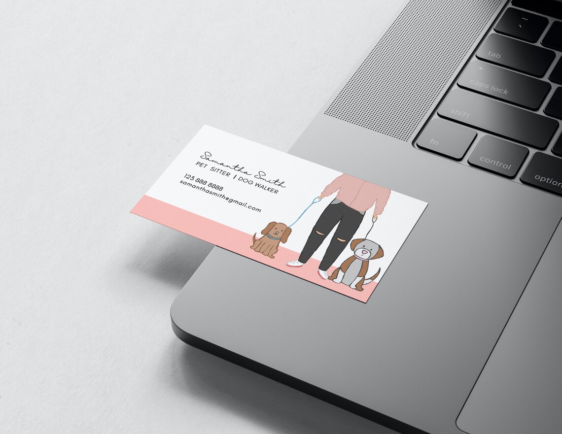 Dog Walking Business Card Template Dog Walker Editable - Etsy