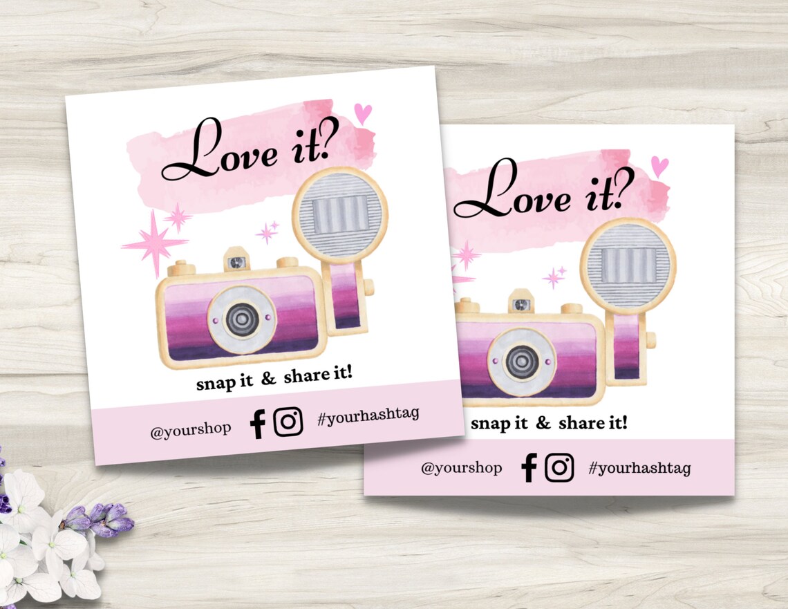 Editable Snap and Share Card Template Instant Download - Etsy