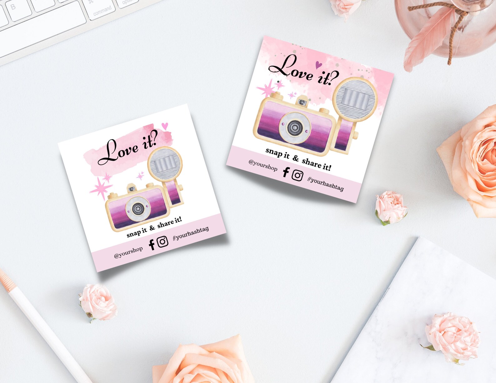 Editable Snap and Share Card Template: Social Media Sticker (instant ...