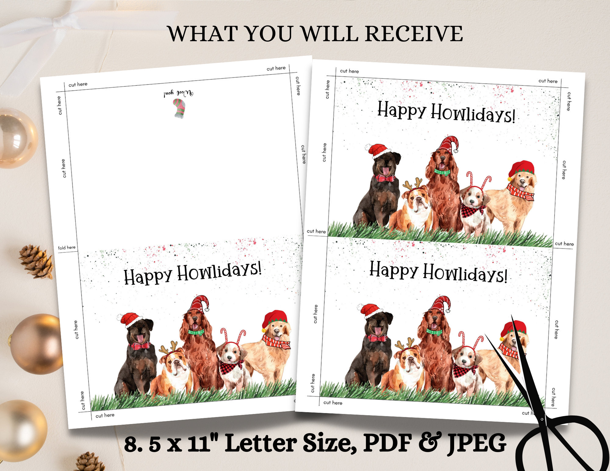 Pet Christmas Card Printable Dog Christmas Card Instant - Etsy