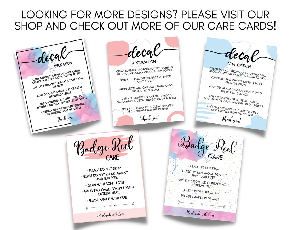 Decal Application Instructions Card How to Apply Vinyl Decal - Etsy