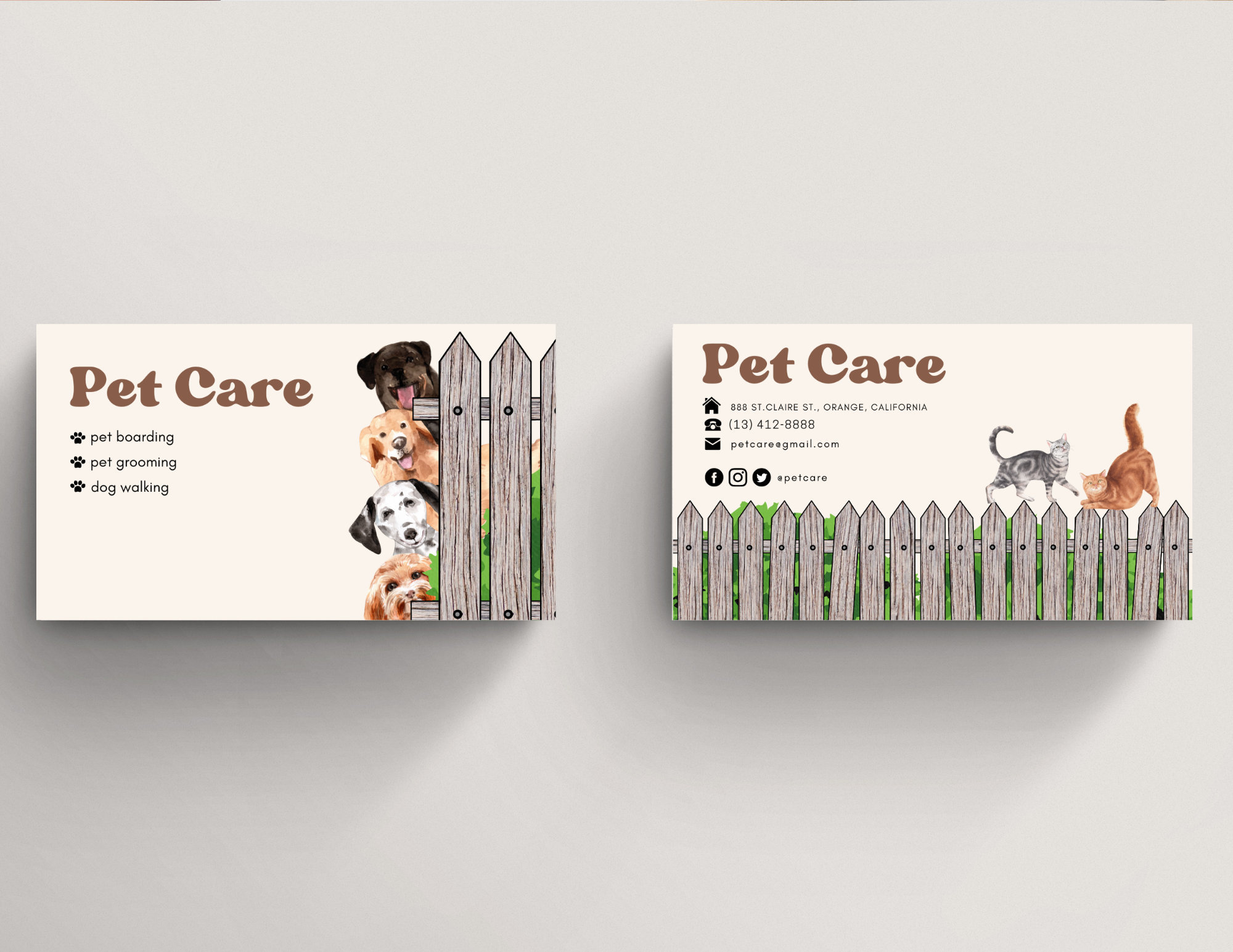 Pet Business Card Template Dog Walking Business Card Pet - Etsy