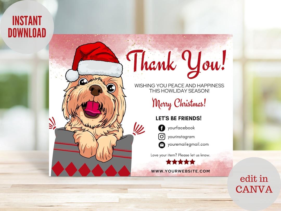 Pet Thank You Card, Dog Thank You Card, Printable Pet Business Card ...