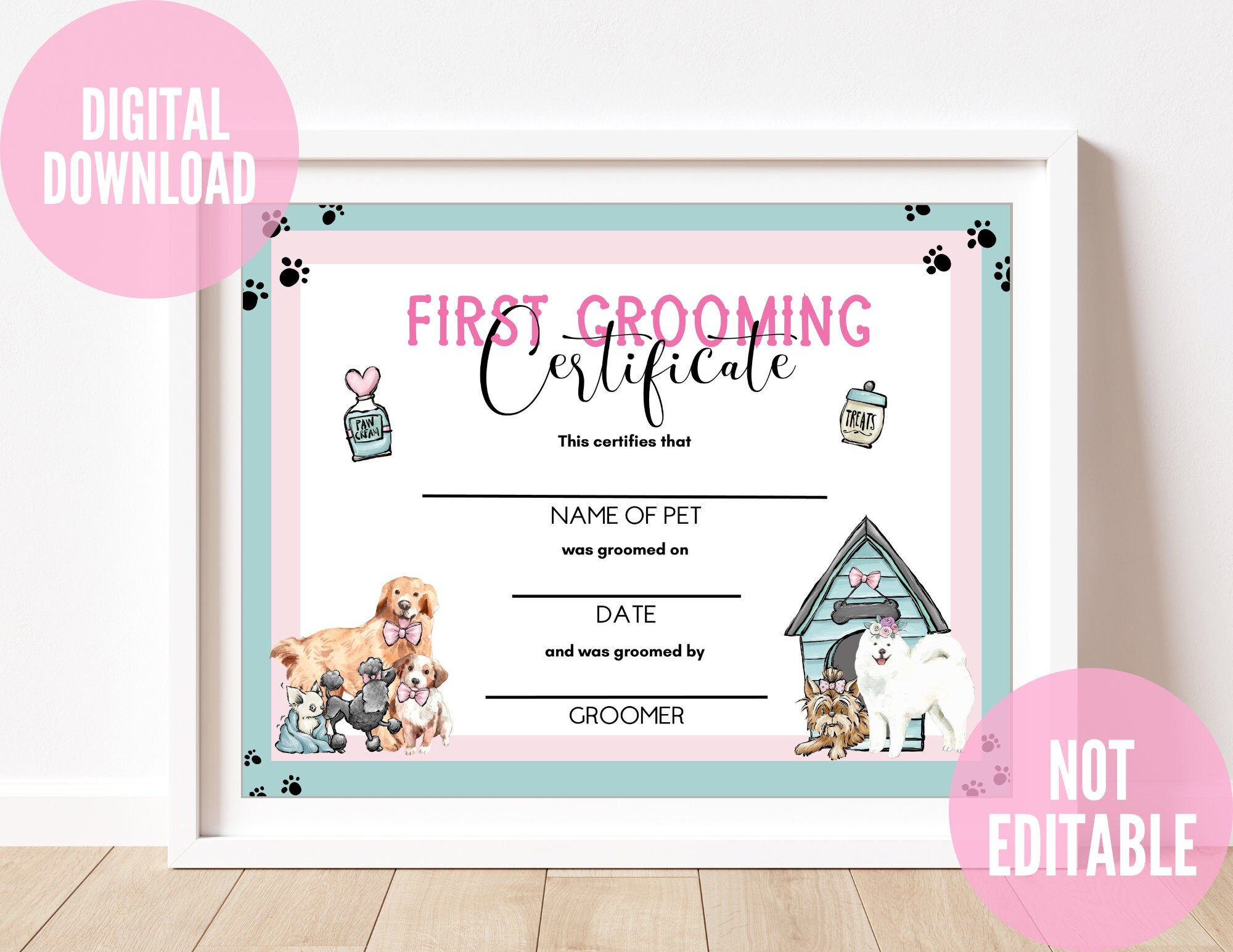 Puppy First Haircut Certificate Dog First Haircut First Dog - Etsy