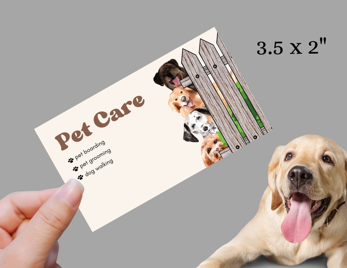 Pet Business Card Template Dog Walking Business Card Pet - Etsy