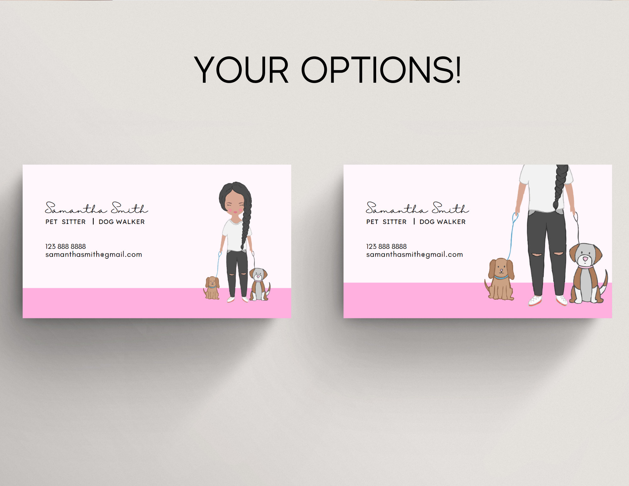 Dog Walking Business Card Template, Dog Walker, Editable Minimalist Pet ...