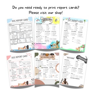 Dog Report Card Template, Editable Pet Report Card, Dog Walking Report ...