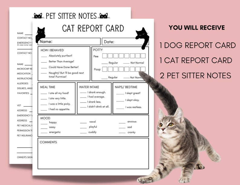 Dog Report Card Pet Sitter Notes Pet Sitter Information - Etsy