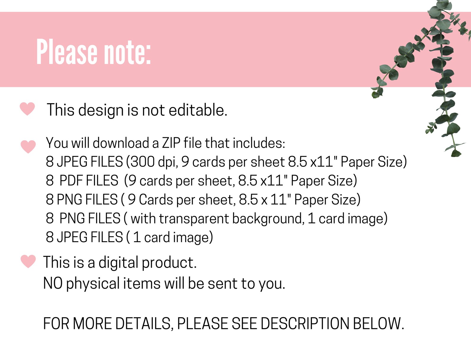 Printable Care Card Bundle: Small Business Instructions (PDF, JPEG, PNG ...