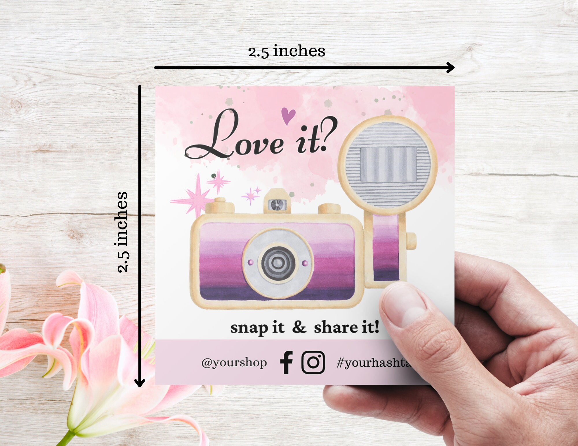 Editable Snap and Share Card, Template, Instant Download Social Media ...