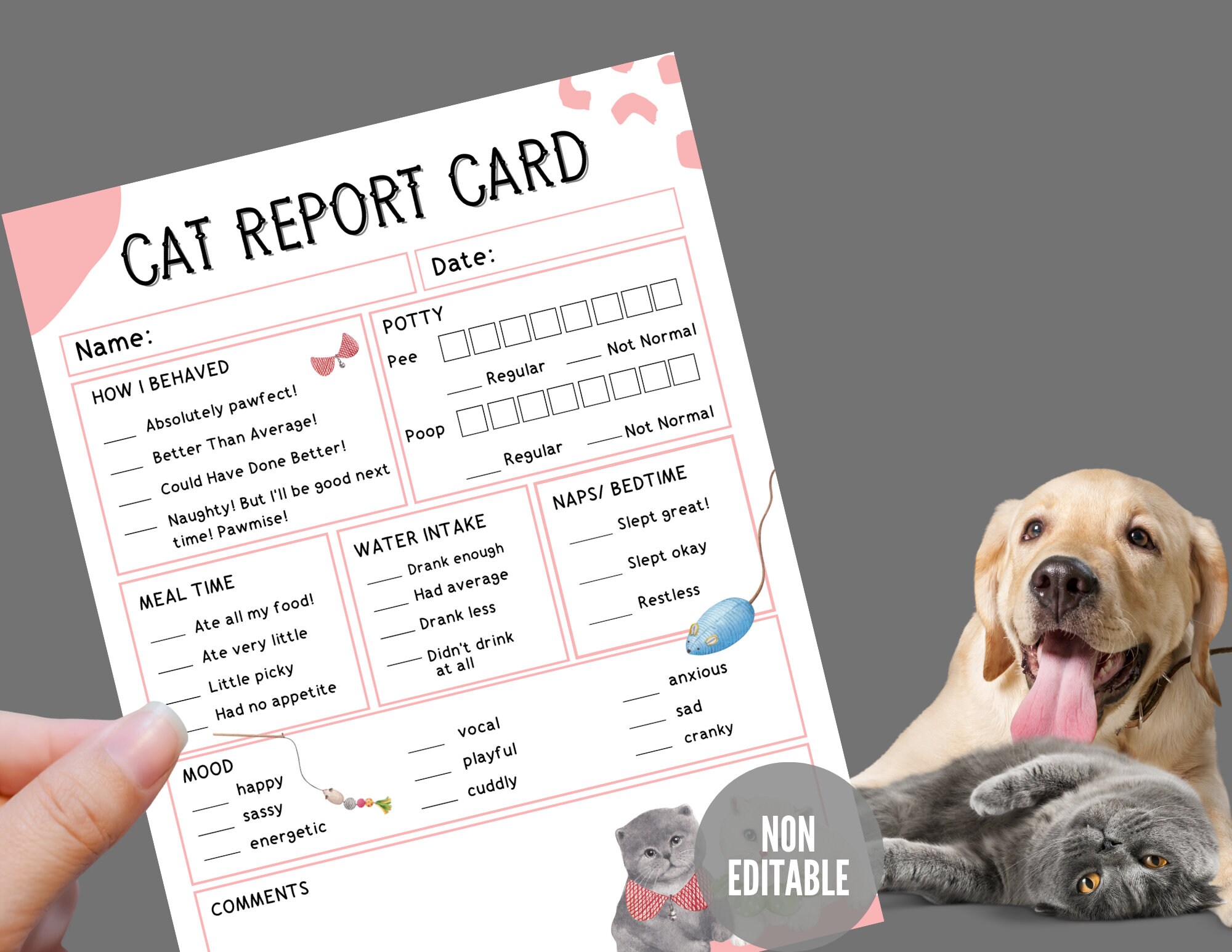 Dog Report Card, Pet Report Card, Pet Sitter Notes, Pet Business Bundle ...