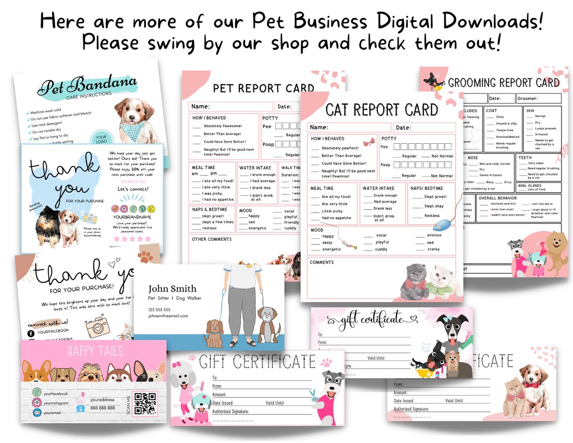 Dog Report Card Pet Sitter Notes Pet Sitter Information - Etsy