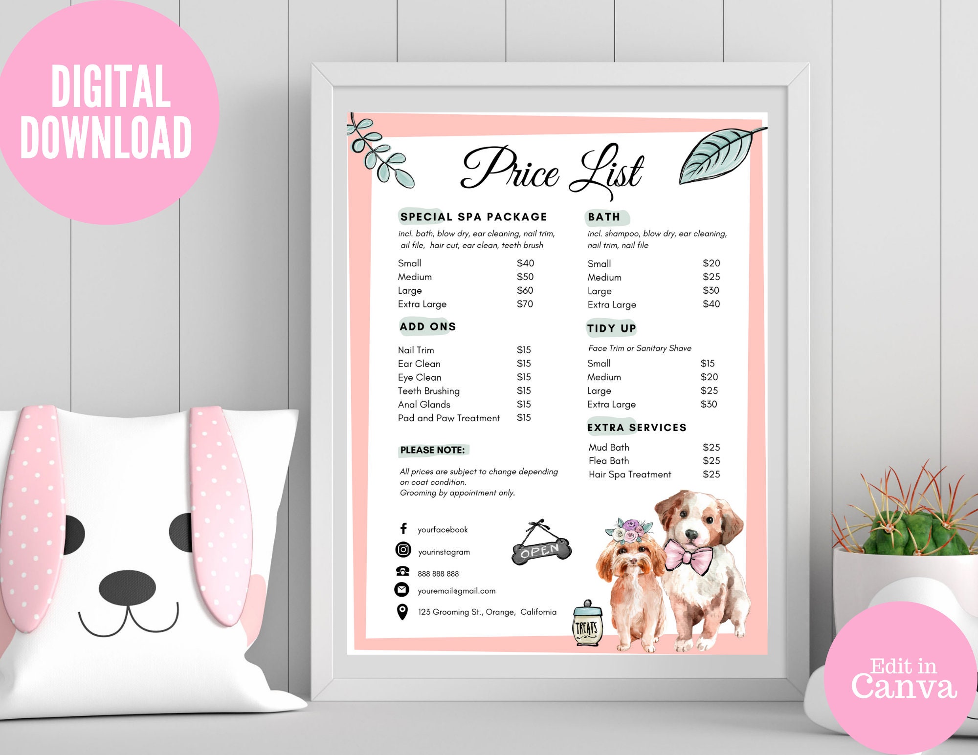 Dog Grooming Flyer Printable Mobile Dog Groomer Dog Lupon gov ph