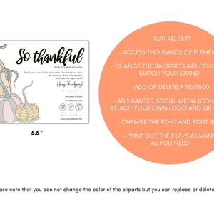 Fall Thank You Card Template, Fall Thank You Business Card Printable ...
