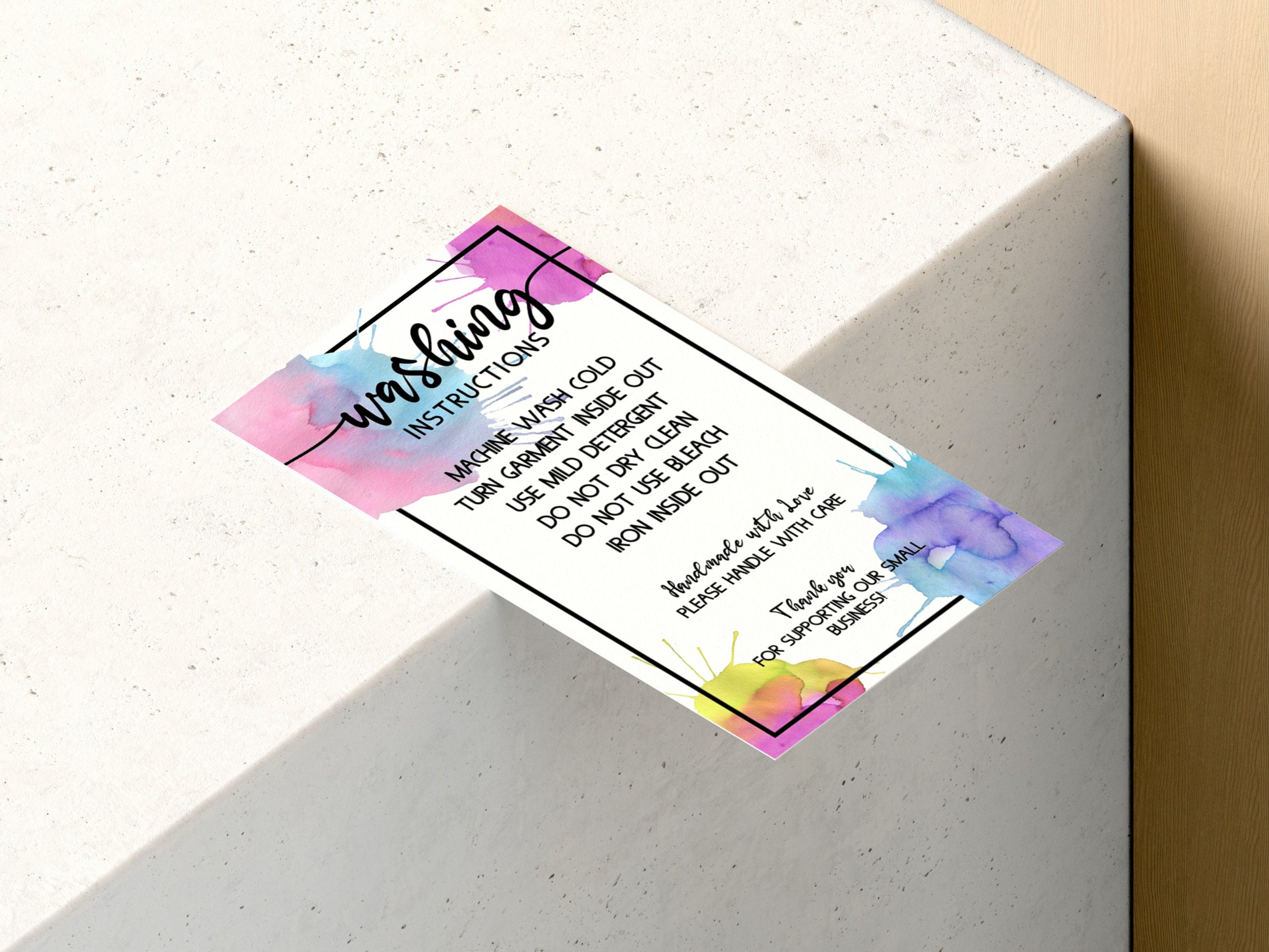 Printable Care Instructions Cards in Bundle Care - Etsy