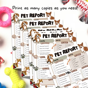 Dog Report Card Template, Editable Pet Report Card, Dog Walking Report ...