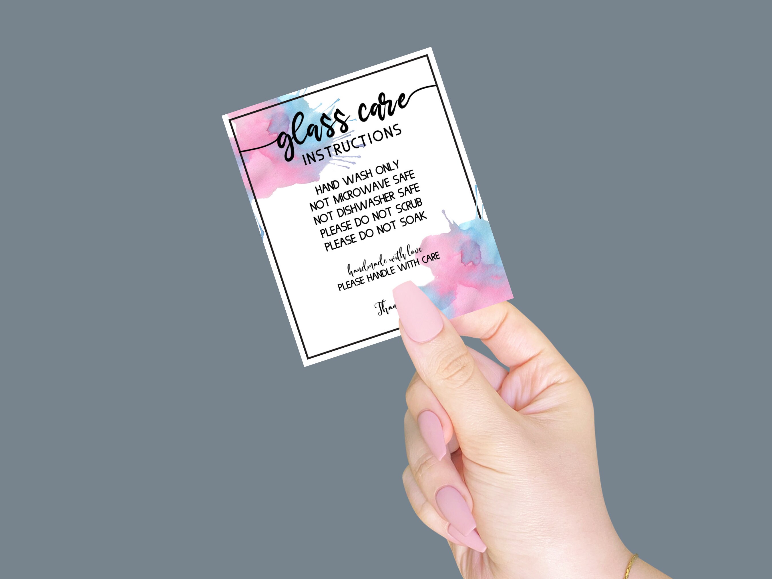 Care Card Bundle, Printable Care Instructions for Small Business, Ready ...