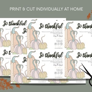 Fall Thank You Card Template, Fall Thank You Business Card Printable ...