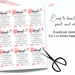 Decal Application Instructions Card, How to Apply Vinyl Decal ...