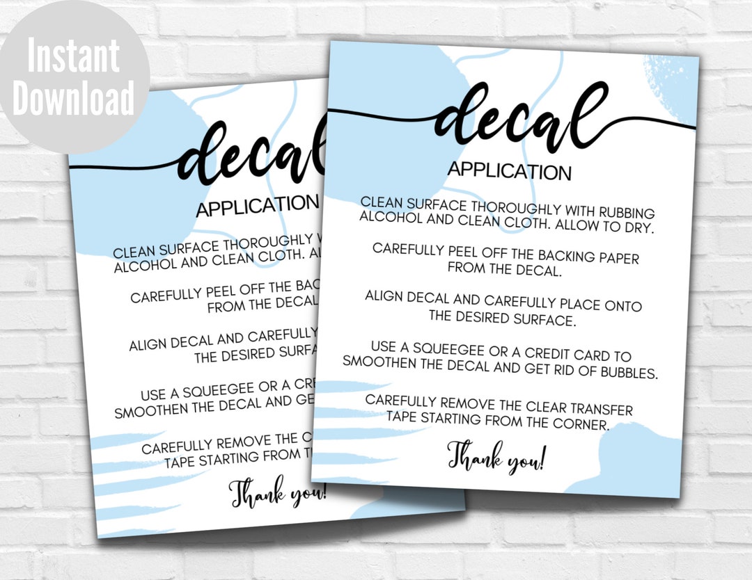 Decal Application Instructions Card, How to Apply Vinyl Decal ...