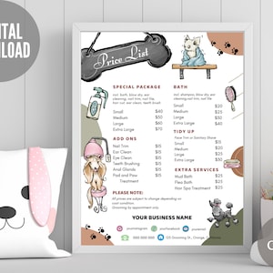 Pet Salon Grooming Price List Dog Grooming Price List Template Pet ...