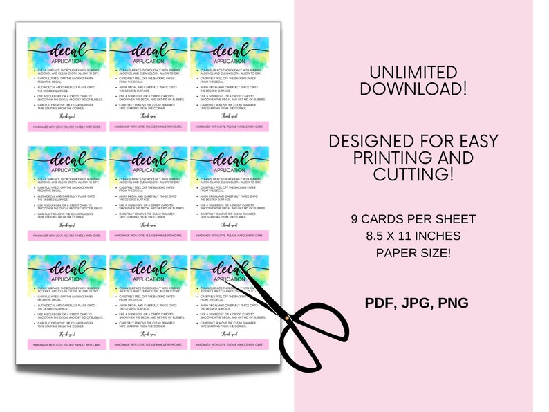 Care Card Bundle Printable Care Instructions Cards for Small - Etsy