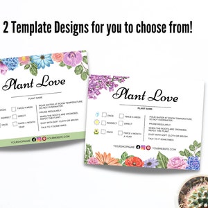 Plant Care Card Template, Editable Plant Instructions Card, Canva ...