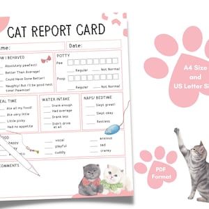 Cat Report Card: Pet Sitter Form (digital Download) - Etsy