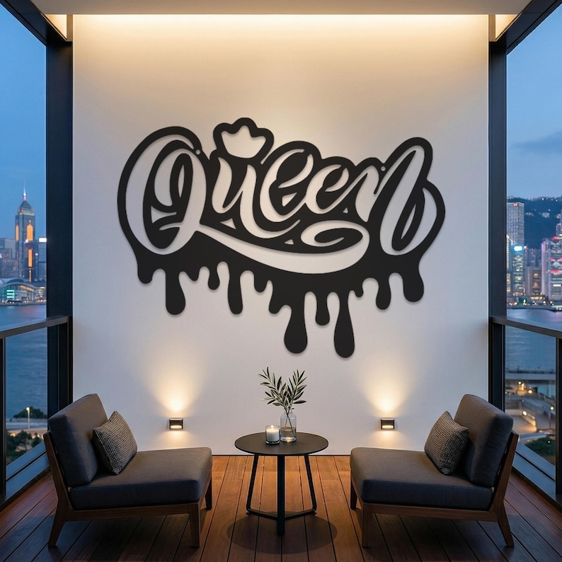 Queen Metal Wall Art, Crown Decor, Modern Feminine Design, Empowering ...