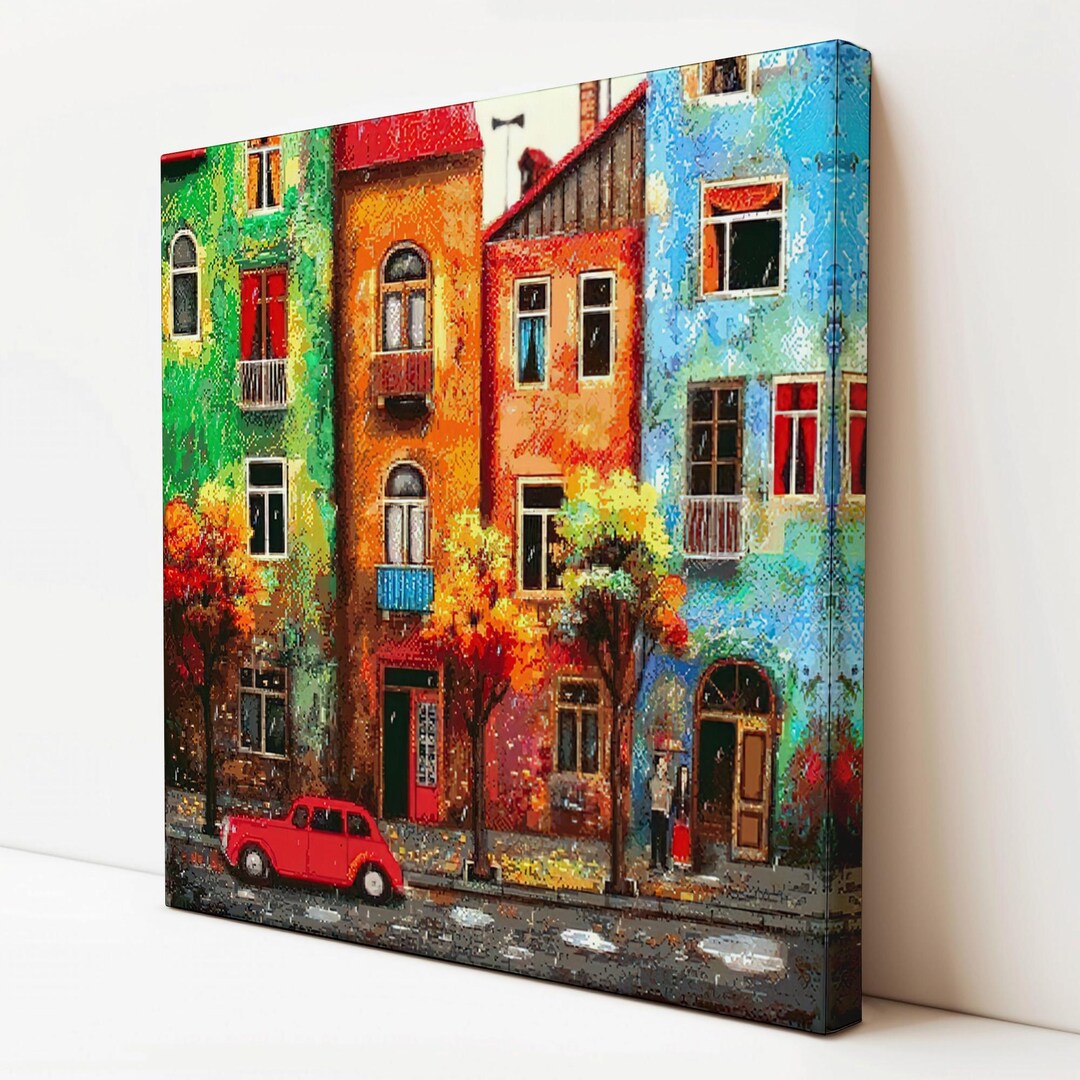 Colorful Dutch Houses Canvas Print, Canvas Room Decor, Housewarming ...