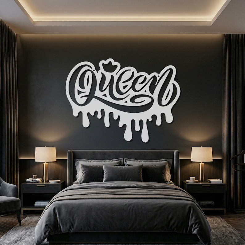 Queen Metal Wall Art, Crown Decor, Modern Feminine Design, Empowering ...