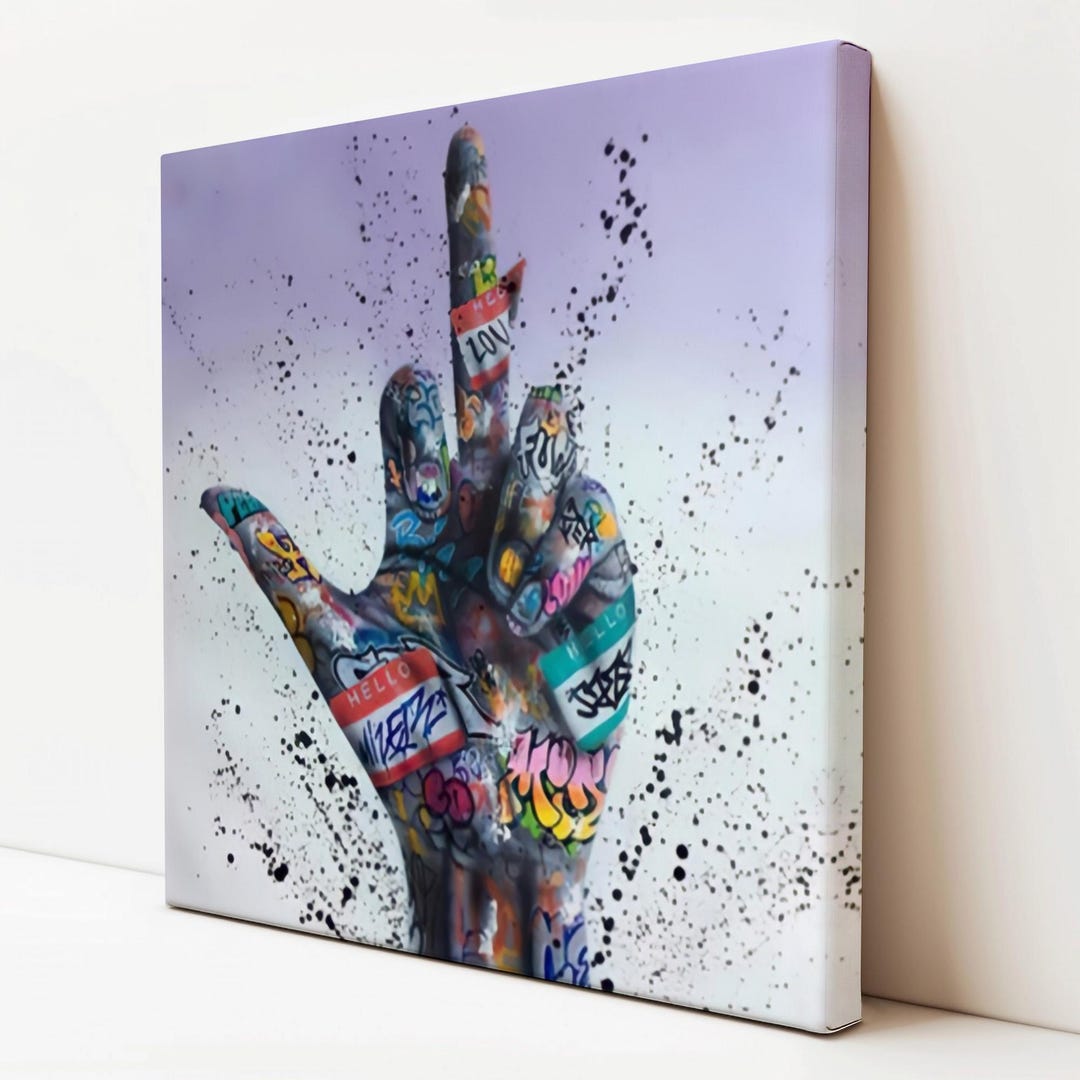 Middle Finger Movement Street Art, Canvas Print, Graffiti Middle Finger ...