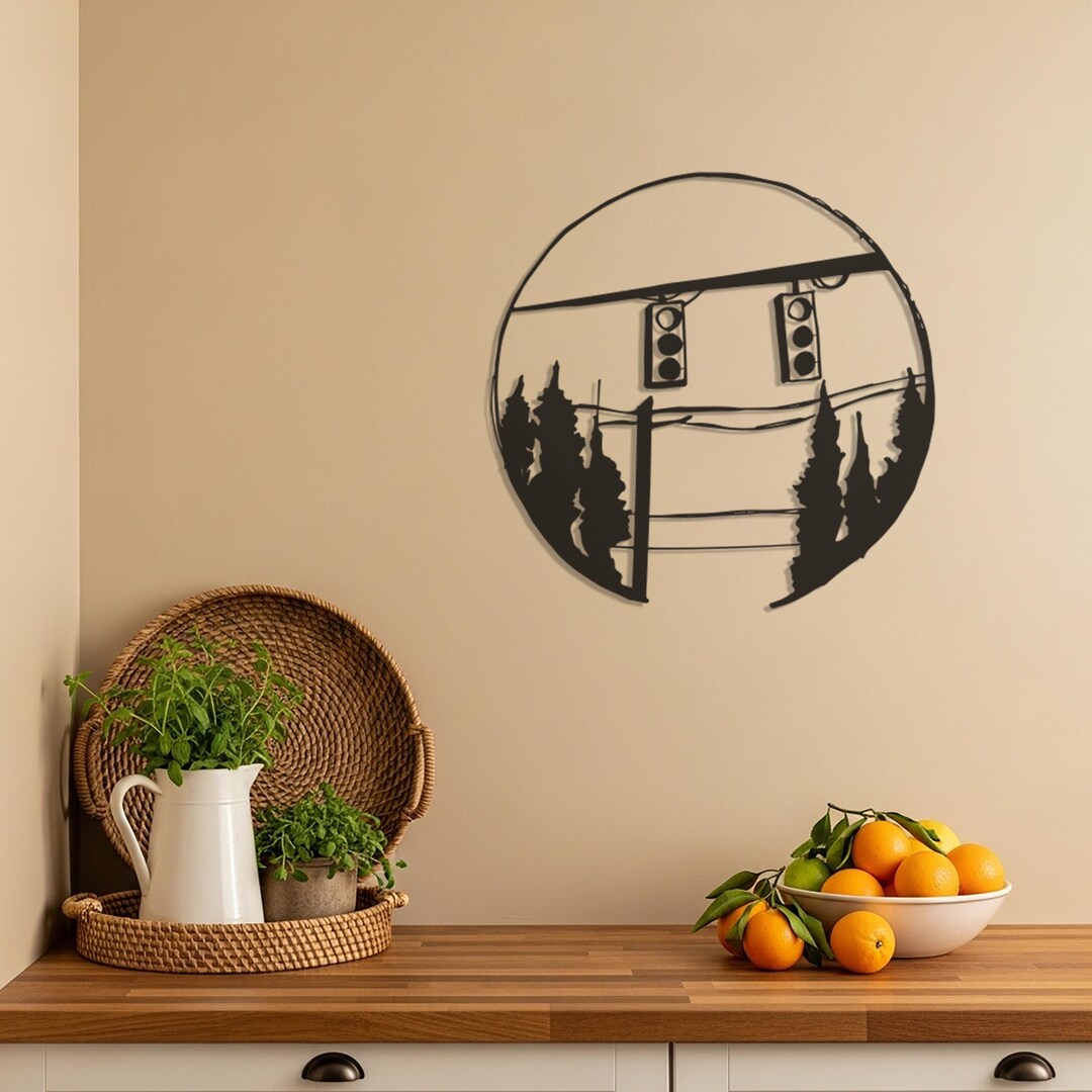 Traffic Light Wall Art, Metal Road Sign Decor, Urban Street Art Wall ...