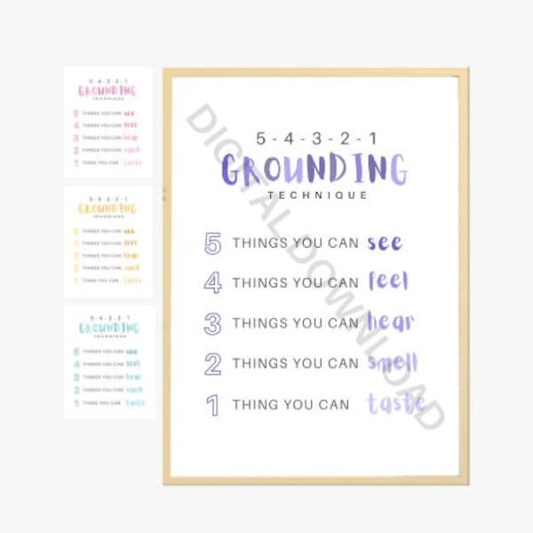 5 4 3 2 1 Grounding Technique Printable - Etsy