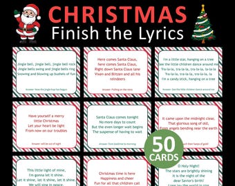 Christmas Carol Finish the Lyrics Game Christmas Games PRINTABLE ...
