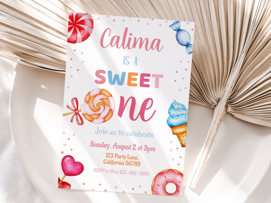 Sweet One Invitation Sweet One Birthday Invitation Sweets First ...