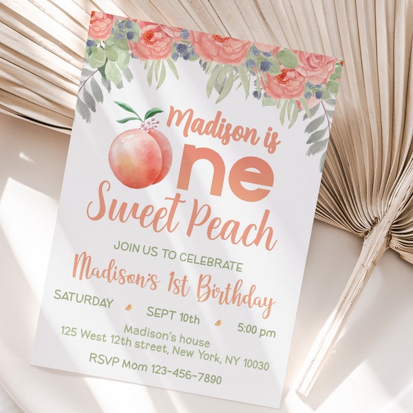 Peach Invitation - Etsy