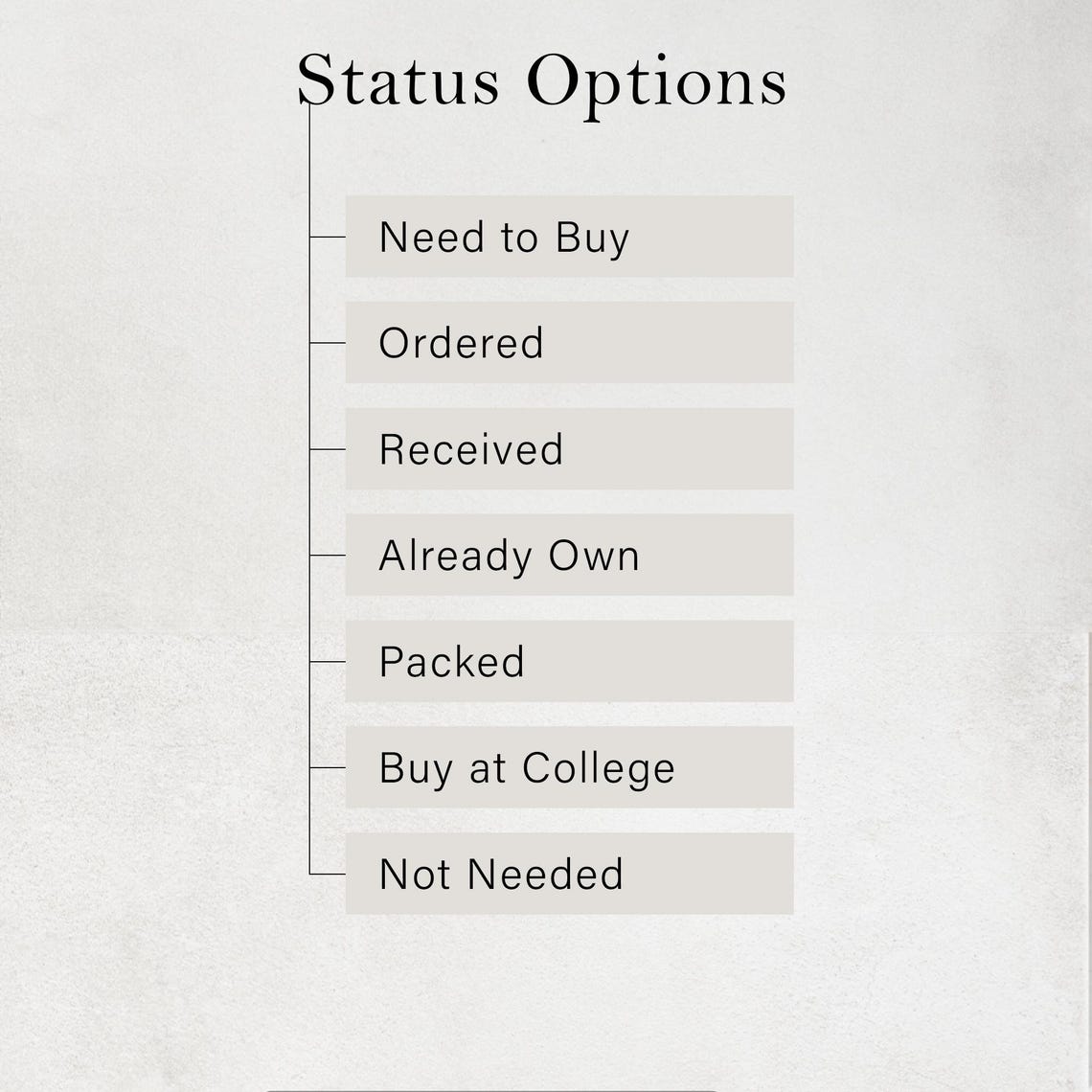 College Packing List Dorm Packing List Tracker College Move in Items ...