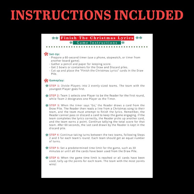 Christmas Carol Finish the Lyrics Game Christmas Games PRINTABLE ...